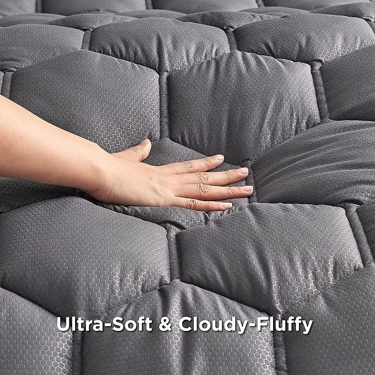 Bedsure Grey Twin XL Mattress Pad - Soft Mattress Topper for College Dorm Room Essentials, Extra Long Twin Bed Cover Protector with 8-21 Inches Deep Pocket, Washable, Grey, 39x80 Inches