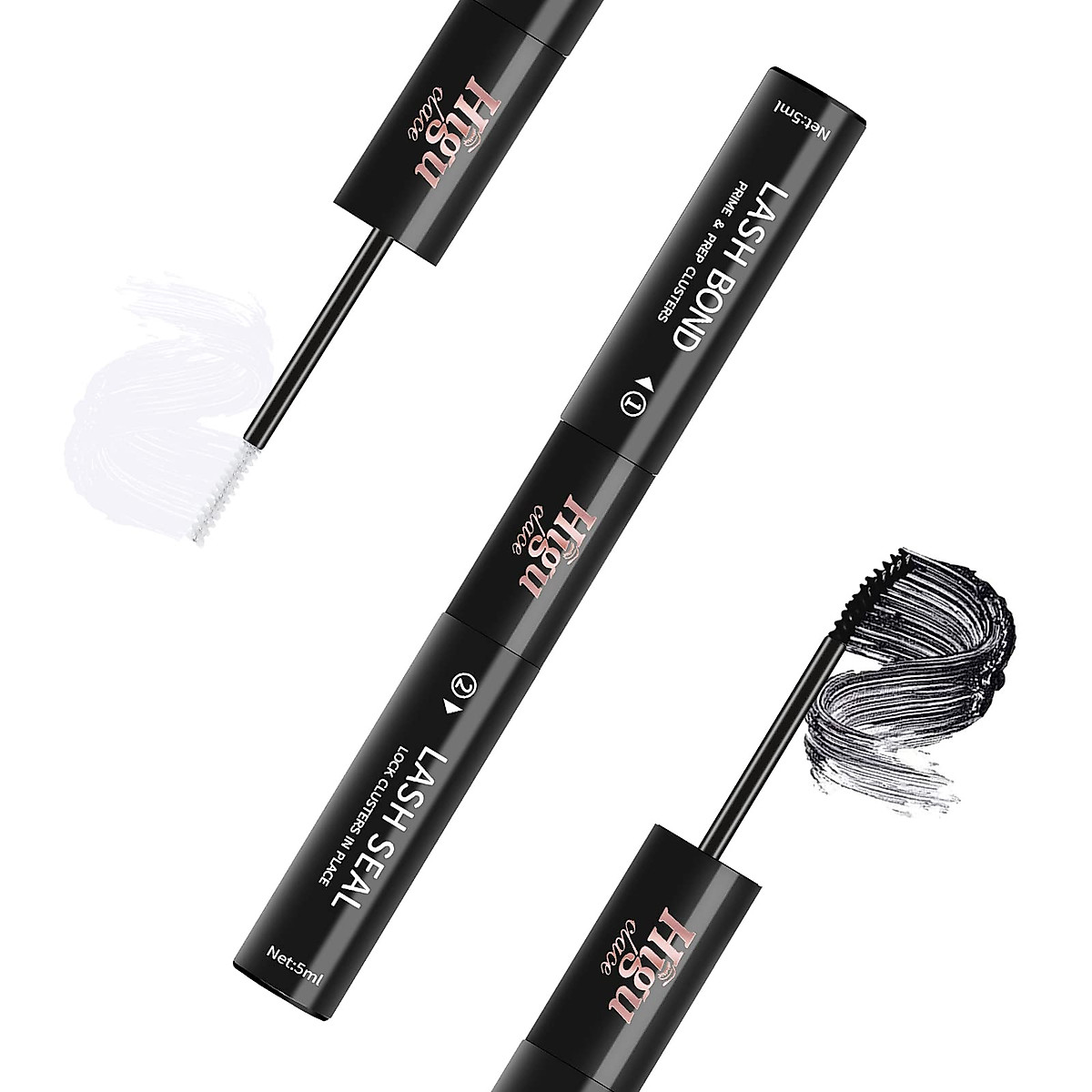Higu clace Clusters Lashes 140PCS, DIY Eyelash Extensions 3D Fluffy Mixed 10-16mm Lash Bond and Seal, Bond and Seal Lash Glue for All Day Wear Cluster Lash Glue Eyelash Bond and Seal