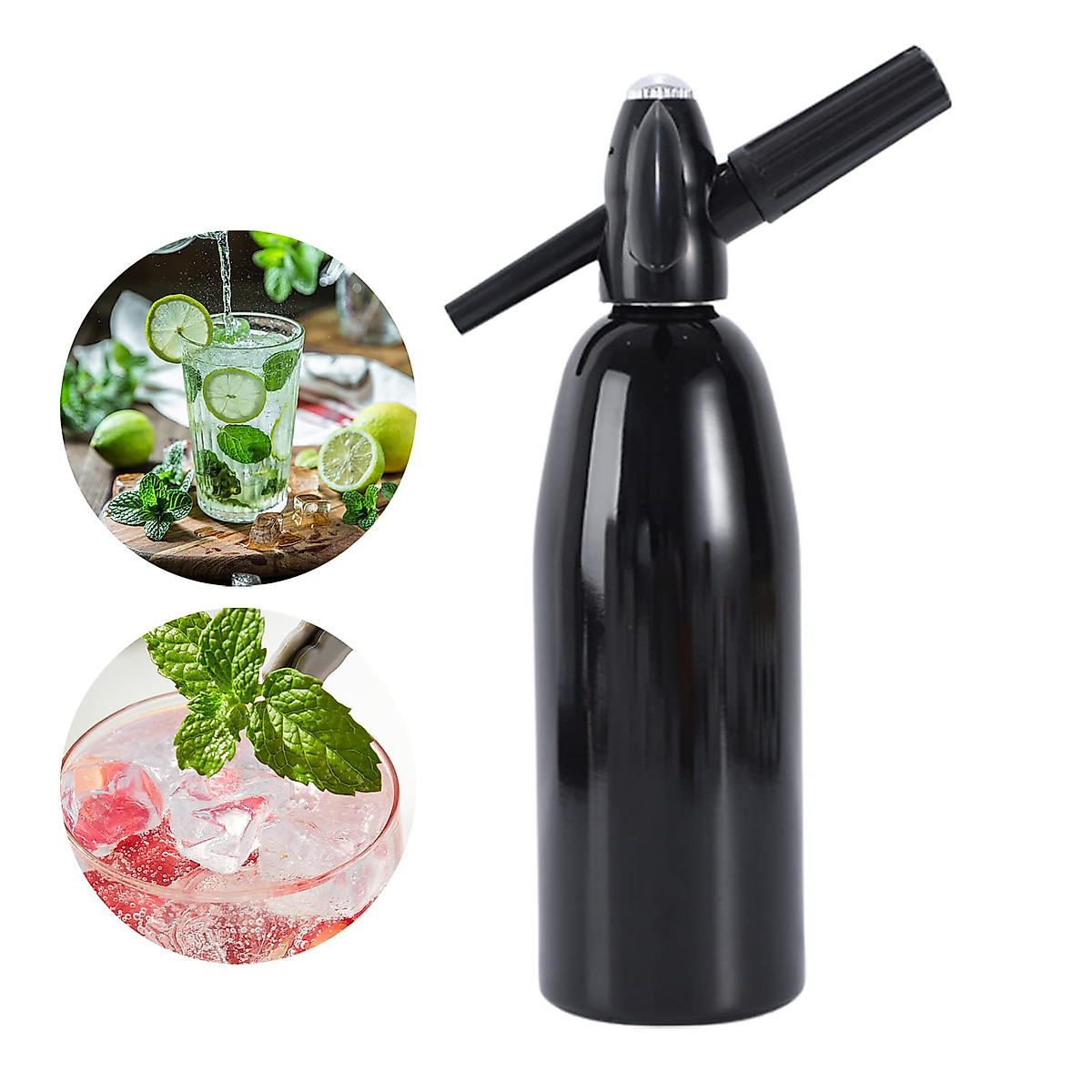 Soda Water Maker, Soda Siphon Bottle, Aluminum Seltzer Water Maker, Soda Water Generator, Soda Water Machine For Making Carbonating Beverages, Soda Machines For Home Kitchen Bar Party