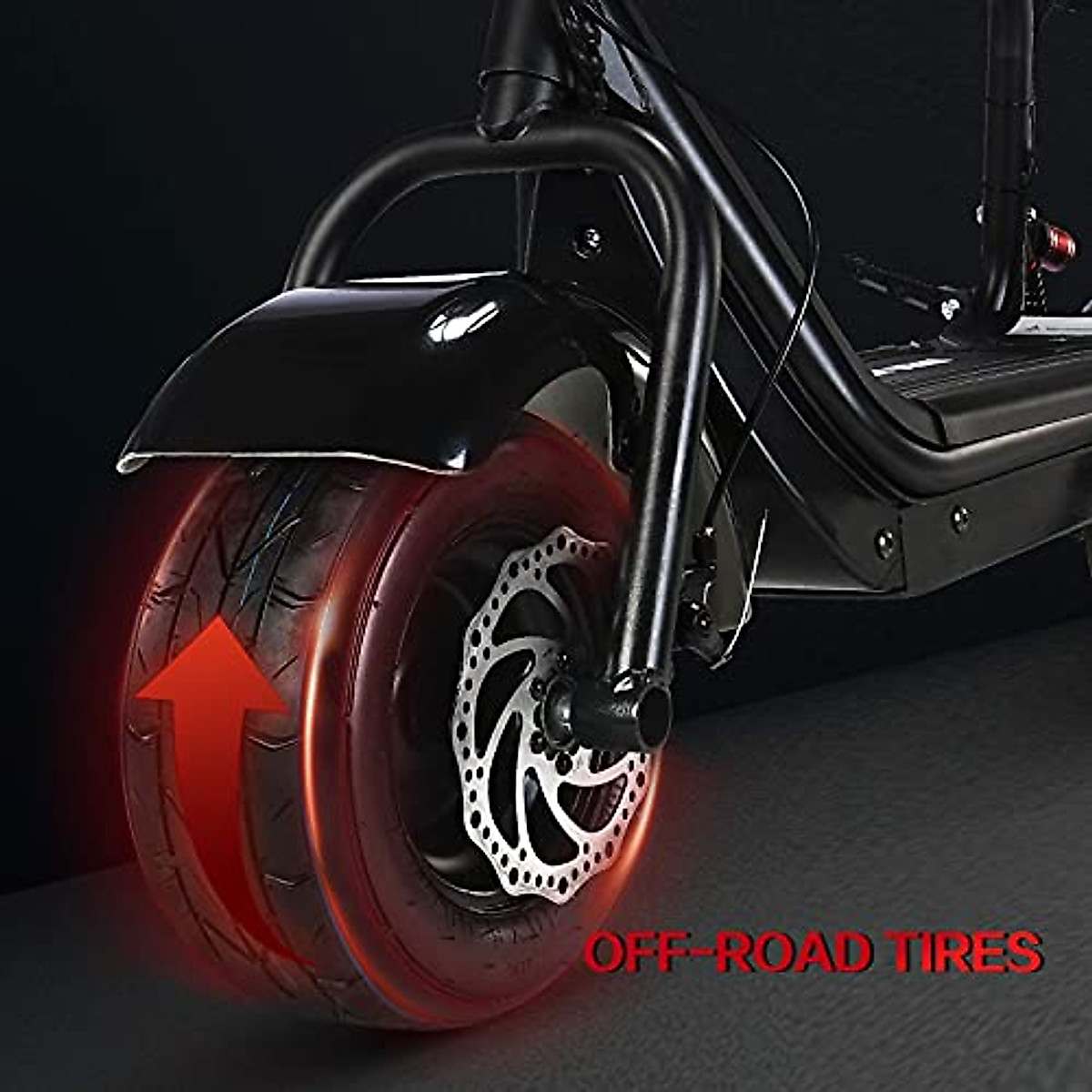 SAY YEAH Fat Tire Scooter for Adults Electric 20 mph Powerful Up 500w Electric Scooters with 2 seat Commuter Scooter Citycoco Scooter Black