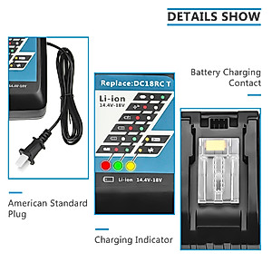 18 Volt Replacement Charger DC18RC Compatible with Makita 14.4V-18V Battery Lithium-Ion BL1815 BL1830 BL1840 BL1845 BL1850 BL1860