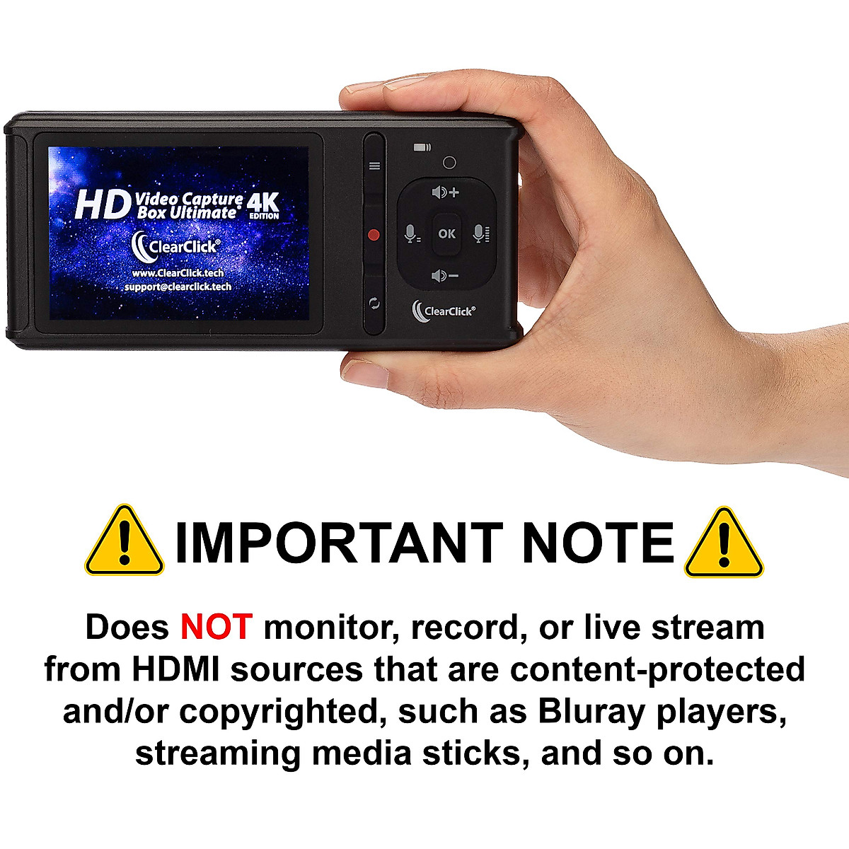 ClearClick HD Video Capture Box Ultimate (4K Edition) - Record and Stream Video from HDMI (Up to 4K30) and AV Video Sources, No Computer Required (Updated)