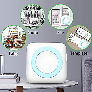 LetSketch Mini Sticker Maker, Thermal Picture Inkless Printer, Sticker Printer, Wireless Bluetooth Receipt Printer, 300DPI for Journal Book/Note/Label/Photo(7 Rolls Thermal Paper)