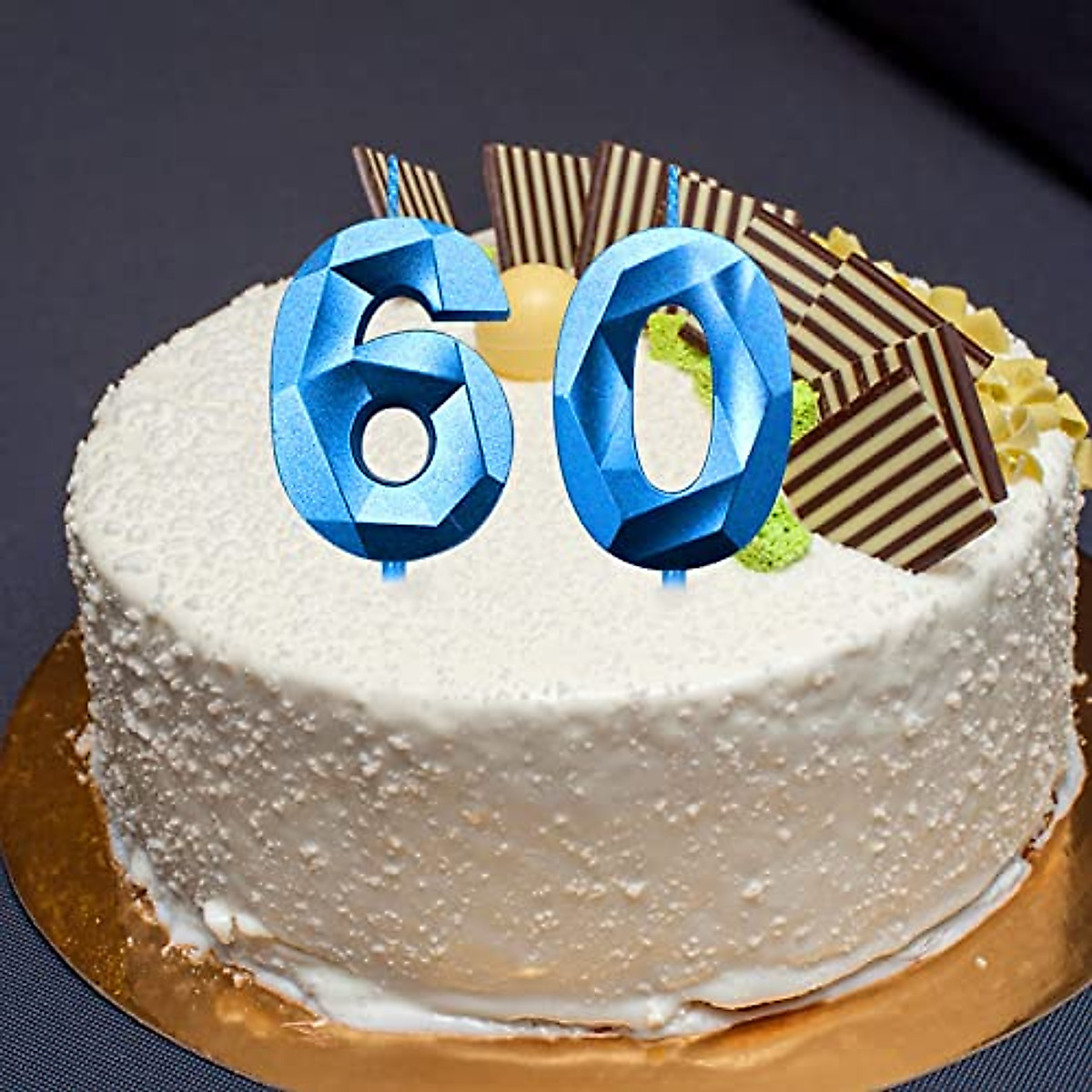 BLUE TOP 2.8 Inch Birthday Cake Candles Number Candles 3D Design Birthday Candles for Cake,Cake Topper Decoration for Kids,Adults,Party,Anniversary,Milestone Age.(DIY Blue Number 3)