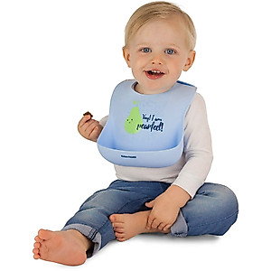 Kiddo Feedo Silicone Baby Bib, Unisex Designs for Boys and Girls, Waterproof and Easy to Clean, Blue