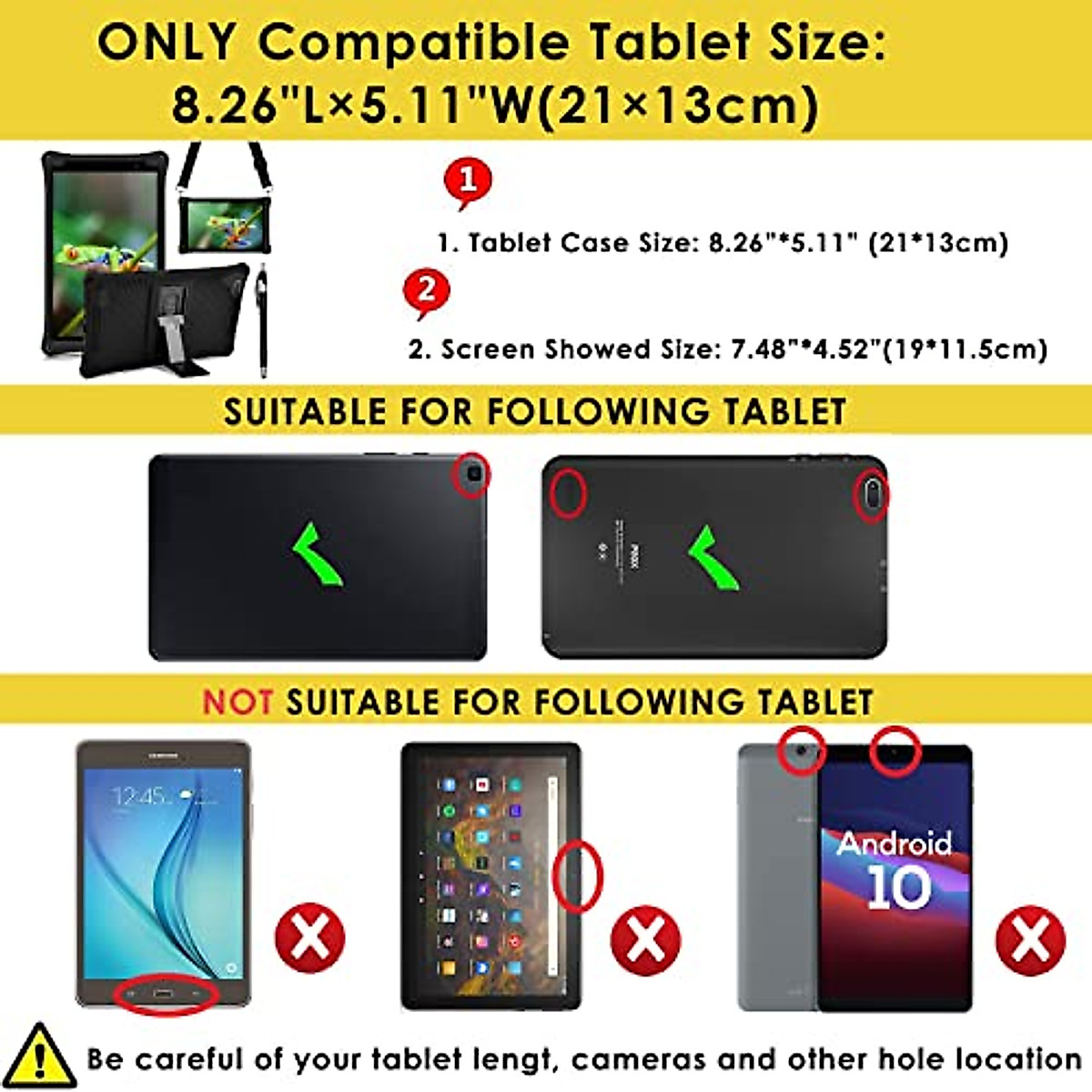 DETUOSI Silicone Case for Samsung Galaxy Tab A 8.0 2019, SM-T290/T295 Multi-Angle Stand Case with Shoulder Strap & Stylus Pen, Soft Lightweight Cover for TCL TAB 8 LE, Black