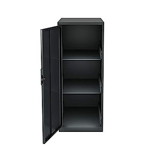 Hirsh Industries Space Solutions Metal 3 Shelf Personal Storage Locker Cabinet, Charcoal, Fully Assembled