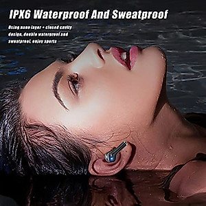 Wireless Earbuds, ENC Bluetooth 5.2 Headphones LED Power Display Earphones Wireless Charging Case 30Hrs Playback IPX6 Waterproof in-Ear Headsets with Mic for iPhone TV Smart Computer Laptop Sports