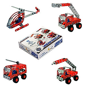 Sania Store - 4-in-1 Building Toy kit , DIY Metal Assembly City Rescue Series – A Building Toy Kit, DIY Construction Toys | Easy to Build and Safe to Play, Stem Toy, Educational Toy