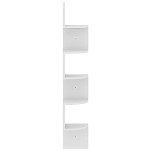 Wall Corner Shelf,Wall Decor,Floating Shelves,Wall Mounted Shelves,Storage Display Shelf,Shelving Rack,for Living Room,Bathroom,Office,White 7.5"x7.5"x48.4" Engineered Wood