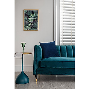 DEZENE Couch Pillow Cases 18x18 Navy: 2 Pack Cozy Soft Velvet Square Throw Pillow Covers for Farmhouse Home Decor