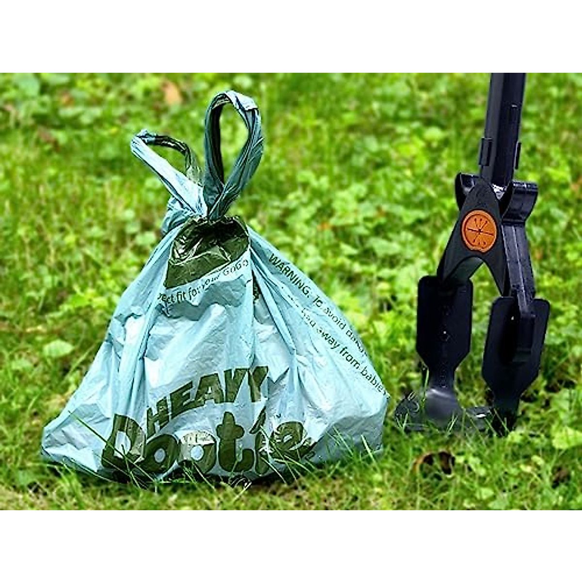 HEAVY Dootie Bags® VERY LARGE Dog and Cat Waste Poop Bags. 100 Count Strong Multi-Use, Leakproof with EZ Tie Handles and Gussets. Made with Corn Starch. Fits GoGo Stik and Swivel Bin Pooper Scoopers.