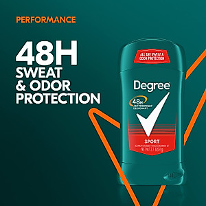 Degree Men Original Antiperspirant Deodorant for Men, Pack of 4, 48-Hour Sweat and Odor Protection, Sport 2.7 oz