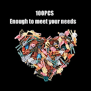 Gejoy 100 Pieces People Figurines 1:75 Scale Model Trains Architectural Plastic People Figures Tiny People Sitting and Standing for Miniature Scenes