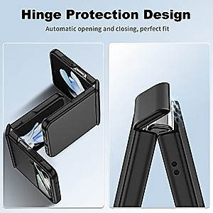 for Samsung Galaxy Z Flip 4 Case: [Hinge Protection][Volume Key Protection][Wireless Charging] Ultra Thin Soft PC Anti-Scratches Protective Phone Cover Case for Samsung Flip 4 5G 2022 (Black)