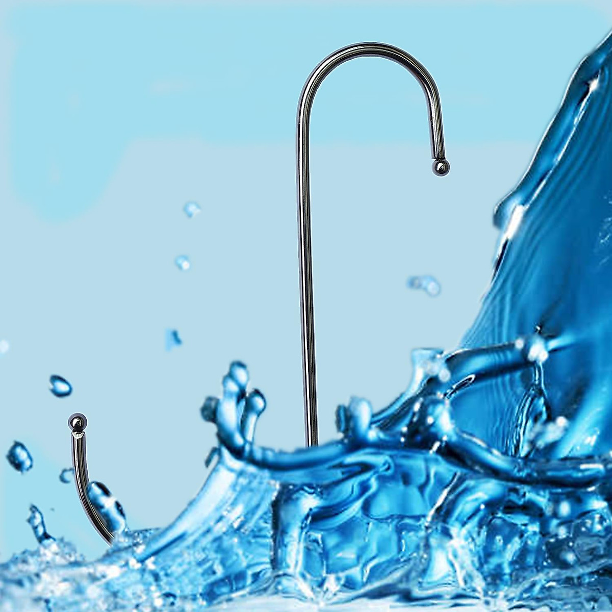 GOTOONE S Hooks Hanging Metal Hook (12 Pack) Stainless Steel Large 6 Inch with Round Stopper Non Slip for Closet Clothes Plants Cups Towels Tools Ornament (Silver)