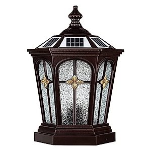 ONDIAN CHUNCIN - Outdoor LED Solar Bollard Column Lamp Deck Post Lamps Fence Column Pedestal Light Gate Bollard Pillar Light for Garden Villa Porch Decor Courtyard Living Stairs Corridor Aisle