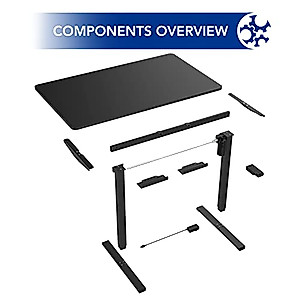 Electric Standing Desk 40 x 24 Inches, Height Adjustable Stand Up Desk w/2-Button Controller, Small Sit Stand Desk, Ergonomic Computer Desk for Home Office, Black Frame + Black Tabletop