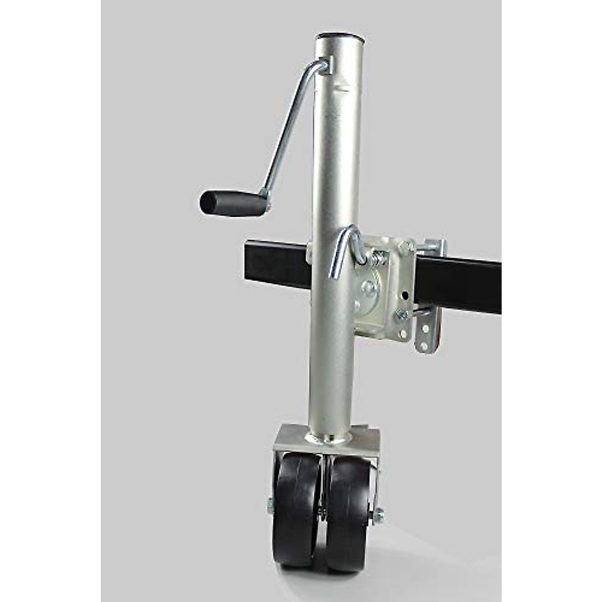 MaxxHaul 70149 Trailer Jack with Dual Wheels - 26-1/2" to 38" Lift Swing Back - 1500 lbs. Capacity , Grey