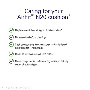 ResMed AirFit N20 Cushion - Nasal Cushion Replacement - Features InfinitySeal Design - Large
