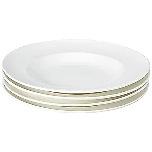 Fortessa Fortaluxe Vitrified China Dinnerware, Accents 10-Inch Rim Pasta Bowl, 11-Ounce, Set of 4