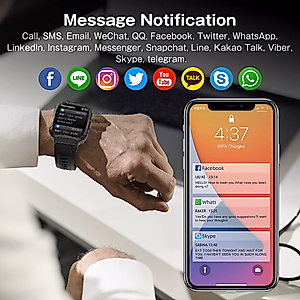 tonoue Smart Watches for Men, Bluetooth Call 1.83" Military Tactical Outdoor Sports Smartwatch 5ATM/IP68 Waterproof Fitness Watch Tracker for Android iOS iPhones with Heart Rate Blood Pressure (Black)