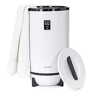 SereneLife Towel Warmers Bucket, with Customized Fragrance for Spa and Bathroom, Luxury Towel Heater Gifts for Him & Her, Auto Shut off, Fits 2 large Towels, Blankets, Bathrobes, PJ's (Black)