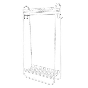 Beyamis Clothing Garment Rack Metal Cloth Hanger Rack Stand Clothes Drying Rack for Hanging Clothes,White