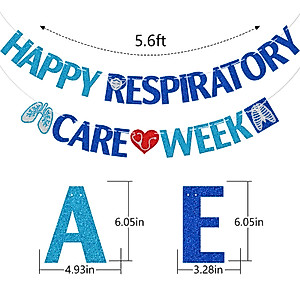 Respiratory Care Week Banner, Respiratory Care Week Party Banner, Happy Respiratory Care Week Sign, Respiratory Therapist Appreciation Party Decorations, Blue Glitter