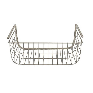 Spectrum Diversified Ashley Small Storage Shelf, Kitchen Cabinet & Pantry Organization & Storage, Bathroom Cabinet Basket, Satin Nickel PC