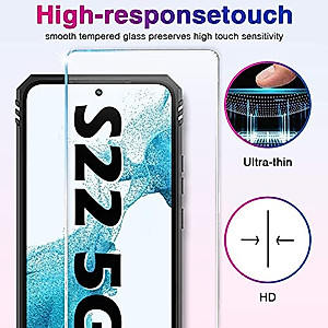 Vaki for Samsung Galaxy S22 5G Case with Built in Screen Protector Military Grade Hard Rugged Cover Heavy Duty Armor Galaxy S22 Phone Cases with Metal Ring Kickstand Shockproof Blue