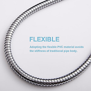 OFFO Shower Hose, 48 Inch Bidet Hose High Pressure Explosion Proof Toilet Hose for Bidet Sprayer Stainless Steel Electroplating Handheld Shower Hose Flex Hoses with Woven Inner Tube, Chrome