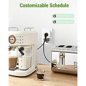 Aubess Smart Plugs with Energy Monitoring, 15Amp Smart Plugs That Compatible with Alexa & Google Assistant, Smart Home Wi-Fi Outlet with 7 Days Programmable Timer