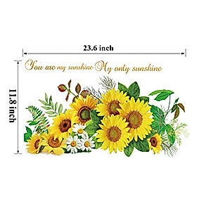 Sunflower Sunshine Wall Decal You are My Sunshine My Only Sunshine Wall Sticker Murals of Kids Baby Bedroom Nursery Rooms Wall Decals for Kitchen Decoration
