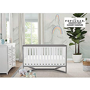 Delta Children Tribeca 4-in-1 Convertible Crib, White/Grey