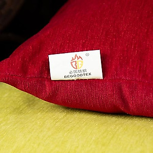 BEGOODTEX Pack of 1 Flame Retardant Decorative Chenille Throw Pillow Cushion Covers Soft for Sofa Bedroom Couch - Black, 23.6x23.6L Inches