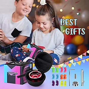 MAGICYOYO Professional Responsive Yoyo V3, Metal Yoyo for Kids Beginners Alloy Yoyo for Adults with KK Bearing + Bearing Removal Tool + Axle + Storage Bag + 12 Yoyo Strings (Black Red)