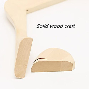 Baoz 10 Pack Solid Wooden Suit Hangers High-Grade Glossy Finish Wide Shoulder Design with Non Slip Pants Bar Swivel Hook for Sweater, Coat, Pants, Heavy Clothes