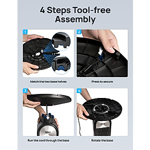 Dreo Tower Fan for Bedroom, 42 Inch Bladeless Fan, 90° Oscillating Fan, Quiet Floor Fan with Remote, LED Display, 6 Speeds 4 Modes, 12H Timer, Standing Fans for Home Living Room Office, Cruiser Pro T2