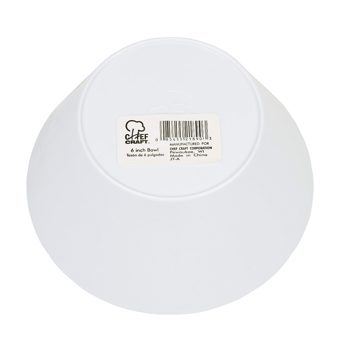 Chef Craft Select Salad Bowl, 6 inch diameter 20 ounce capacity, White