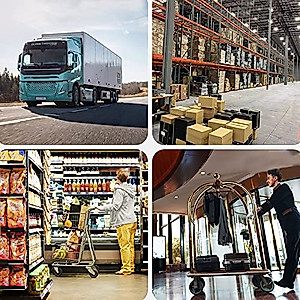 Swivel Castor Wheel Trolley Furniture Caster Mute Castor Wheels,for Furniture Trolley Crib Casters Kitchen Cabinet Universal Castors, 360 Degree Swivel Castors, 4 Brake Casters,Black Castor Wheel (C