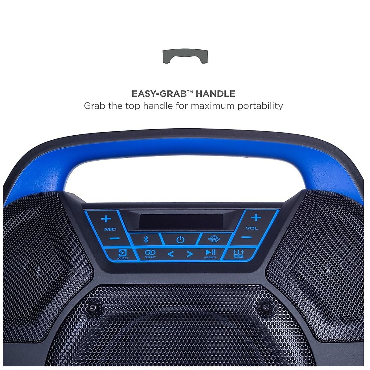 Ion Explorer Express Outdoor Party Speaker with Rechargeable Battery, Bluetooth and Radio for Birthday, Pool Party, BBQ – Premium Wide Sound, Three Speakers, USB Charging & App (Renewed)