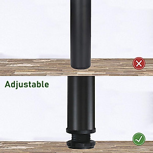 QLLY 28 inch Adjustable Metal Desk Legs, Office Table Furniture Leg Set, Set of 4 (Black)