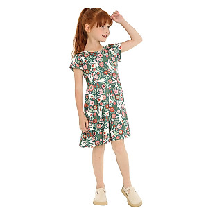 Mud Kingdom Toddler Girls Dress Easter Day Cute Bunny Summer White 4T