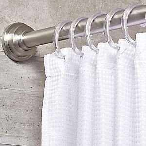 24 Pc Heavy Duty Plastic Shower Curtain Rings Clear Hooks Type C Shaped Rod Bath