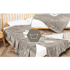 GAGAHAO Fleece Throw Blanket, Fuzzy Throw Blanket for Couch Sofa Soft Warm Cozy Furry Decorative Thick Blankets & Bed Throws for Couch (Khaki, 40x60 inch)