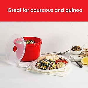 décor Microsafe Microwave Steamer, 93.0 oz, Red