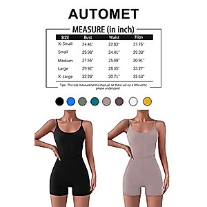 AUTOMET Bodysuits Jumpsuits for Women Sexy Unitard Workout Rompers One Piece Shorts Summer Outfits Soft Gym Yoga Fashion Clothes 2023