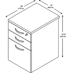 Bush Business Furniture Easy Office 3 Drawer Mobile File Cabinet, Legal, Mocha Cherry