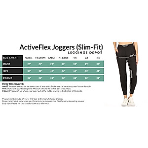 Leggings Depot ActiveFlex Jogger Yoga Pants with Pockets (Full Length, Black, Large)